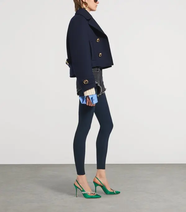 Balenciaga Wool Cropped Pea Coat