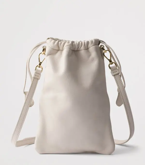 Prada Nappa Leather Drawstring Pouch