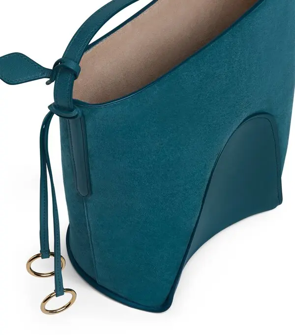 Alaïa Small Suede Leather Hip Bucket Bag
