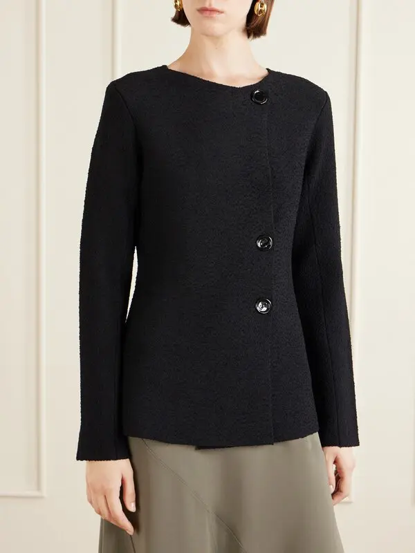 Proenza Schouler Sukki Draped Bouclé Jacket - Black