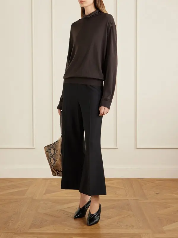 Khaite Walter Wool Mid-rise Flared Leg Pants
