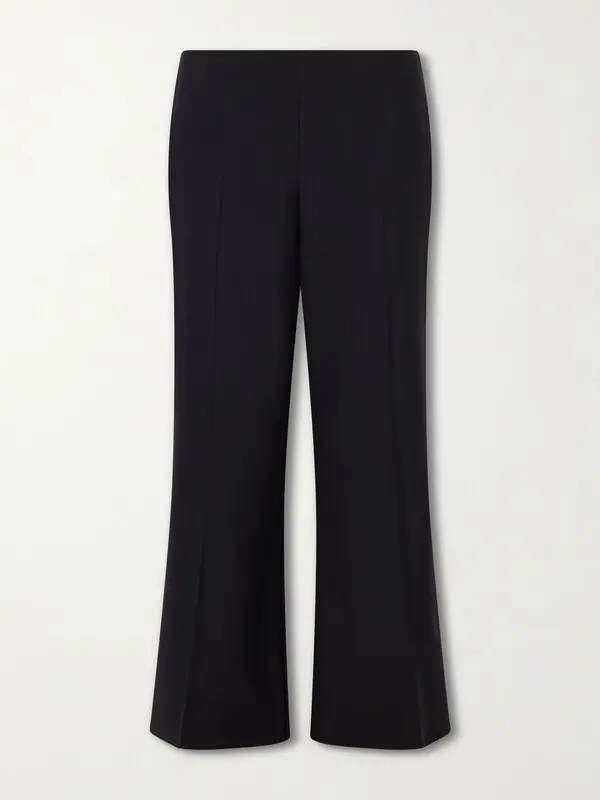 Khaite Walter" Wool Mid-rise Flared Leg Pants - Black
