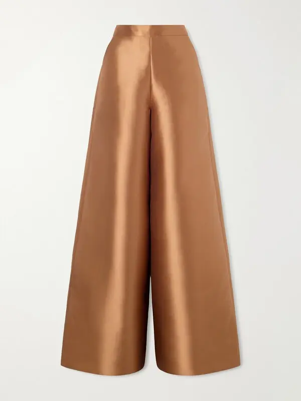 DIMA AYAD Satin-twill Wide-leg Pants - Gold