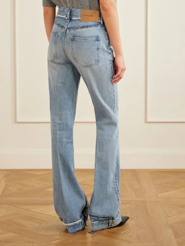 HAIKURE Flora Distressed Mid-rise Flared Jeans