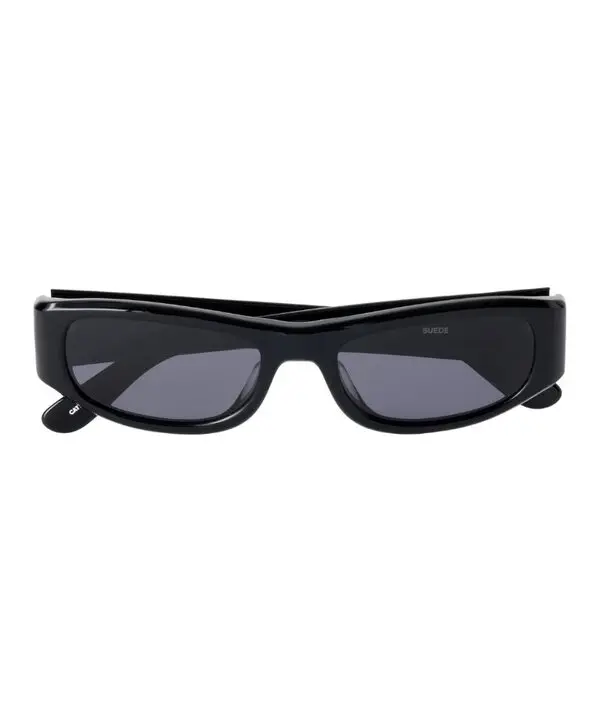 THISTLES The Suede Square-frame Acetate Sunglasses - Black