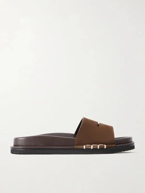 JW Anderson Fussbett Suede Slides - Brown