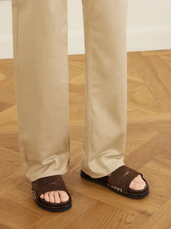 JW Anderson Suede Fussbett Slides - Brown