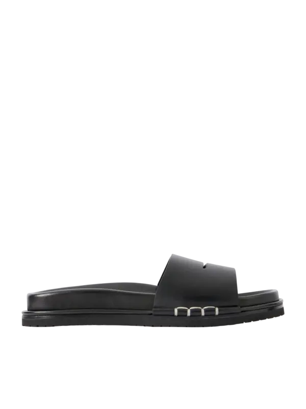 JW Anderson Fussbett Leather Slides - Black