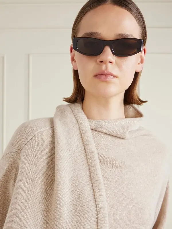 THISTLES The Suede Square-frame Acetate Sunglasses