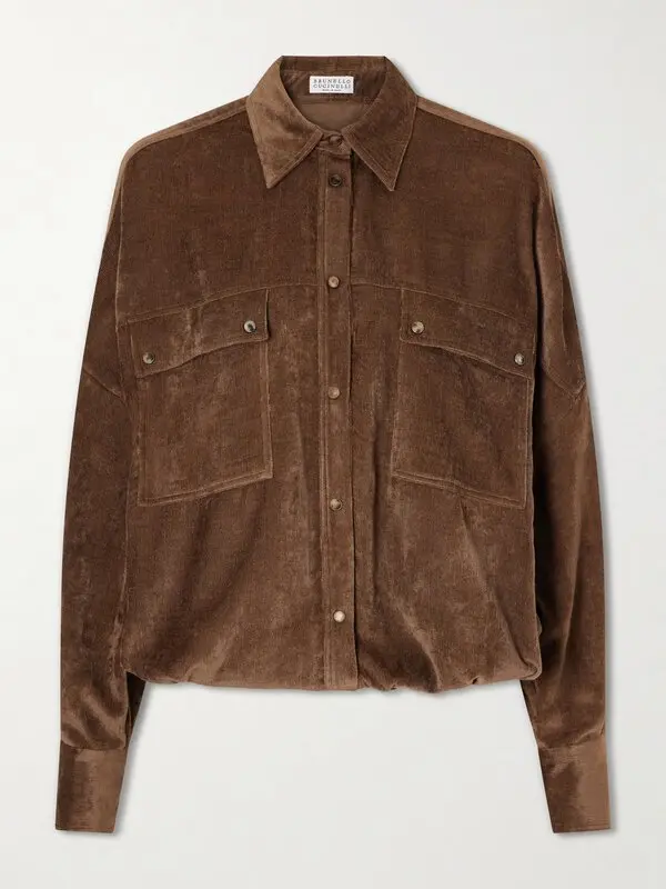 Brunello Cucinelli Velvet Corduroy Shirt - Brown