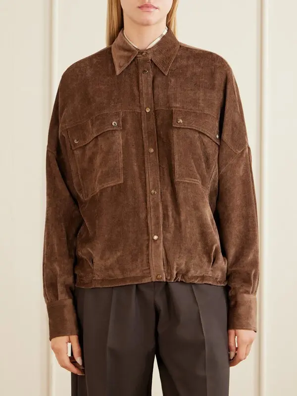 Brunello Cucinelli Velvet Corduroy Shirt - Brown