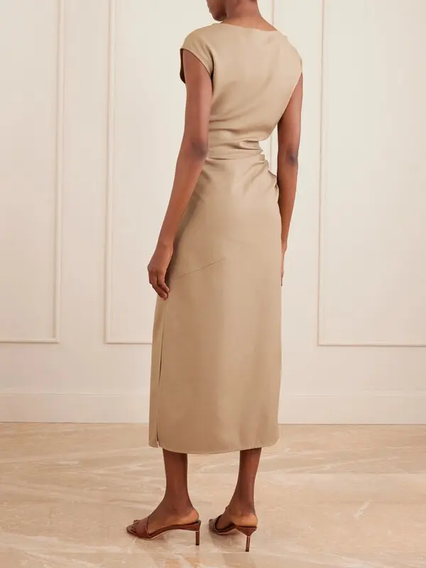 Proenza Schouler Katia Gathered Gabardine Midi Dress