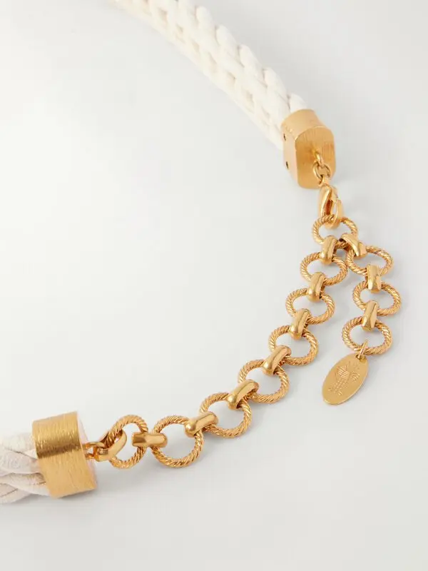 SONIA PETROFF Plated, Suede And Enamel Belt