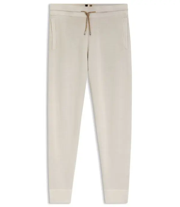 BOSS Virgin Wool Tracksuit Bottoms With Cuffed Hems