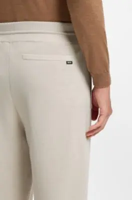 BOSS Virgin Wool Tracksuit Bottoms With Cuffed Hems