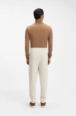BOSS Virgin Wool Tracksuit Bottoms With Cuffed Hems