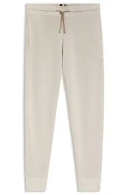 BOSS Virgin Wool Tracksuit Bottoms With Cuffed Hems