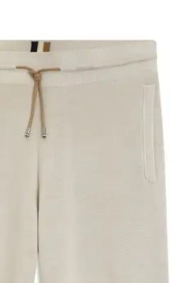 BOSS Virgin Wool Tracksuit Bottoms With Cuffed Hems