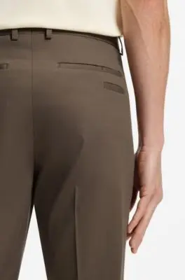 BOSS Slim-fit Trousers In Cotton And Silk Blend