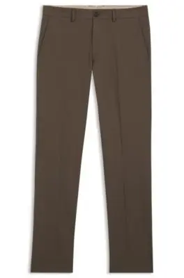 BOSS Slim-fit Trousers In Cotton And Silk Blend
