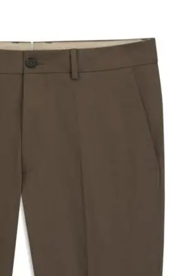 BOSS Slim-fit Trousers In Cotton And Silk Blend