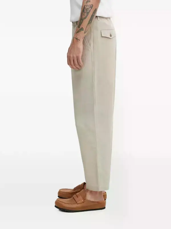 Maison Kitsuné Pleated Logo-embroidered Trousers