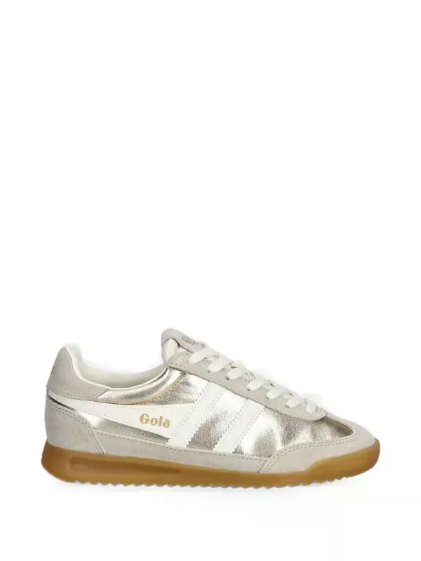 Gola Firefly Metallic-effect Panelled Sneakers - Gold