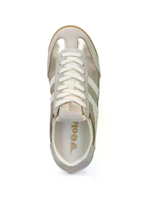 Gola Firefly Metallic-effect Panelled Sneakers - Gold