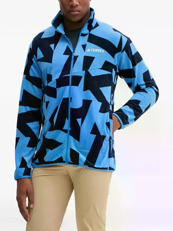 Adidas Terrex Geometric-print Sweater - Blue