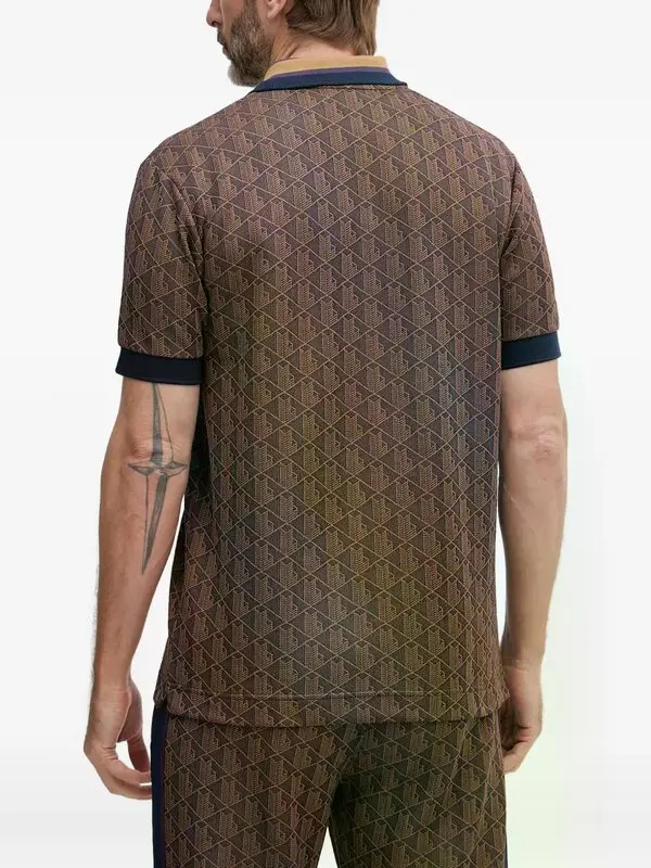 Lacoste Monogram-print Short-sleeve Polo Shirt