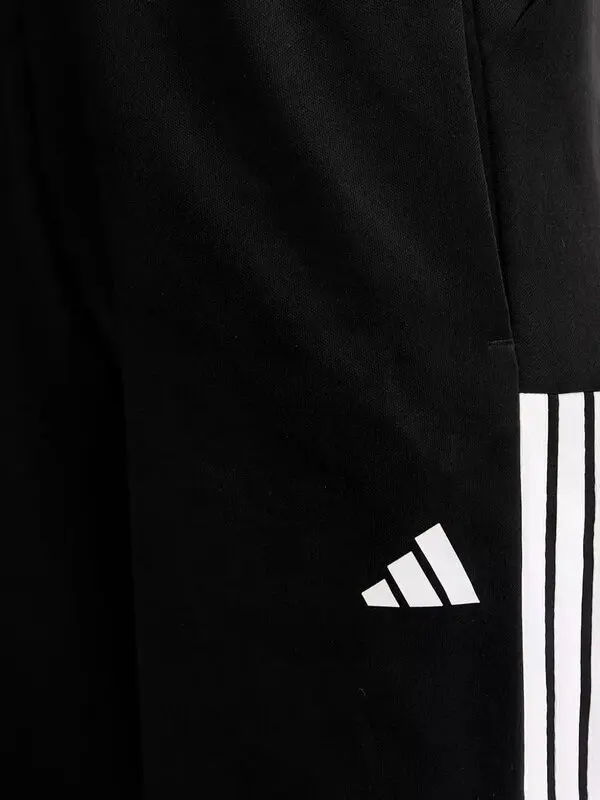 Adidas Logo Print Side Stripe Track Pants - Black