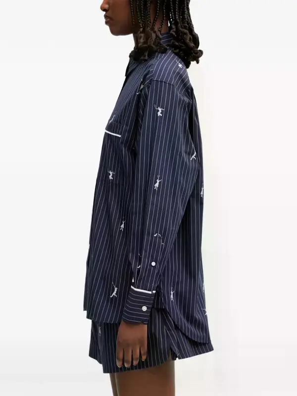 Lacoste Pinstriped Embroidered Shirt