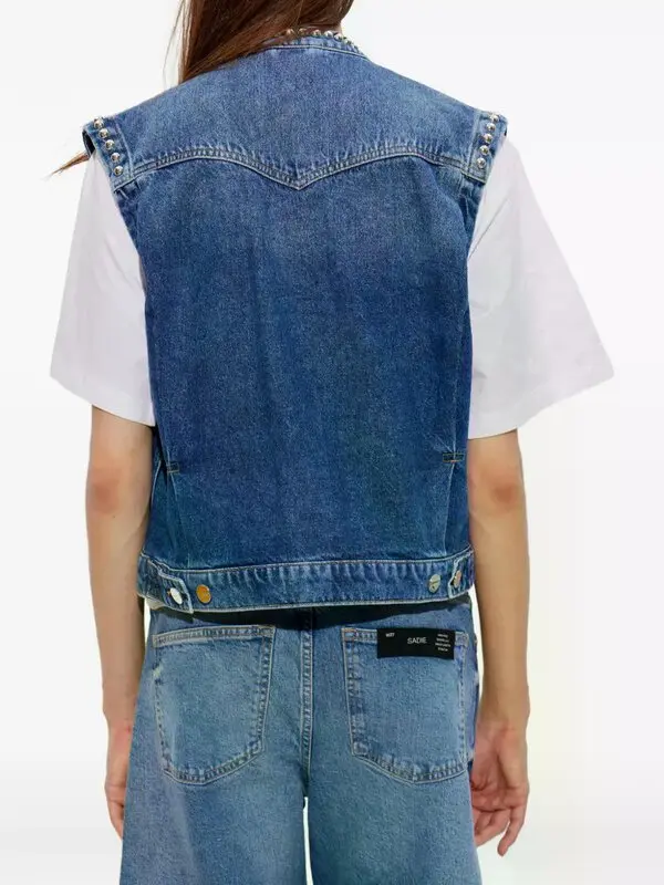 ALLSAINTS Stud-embellished Denim Waistcoat