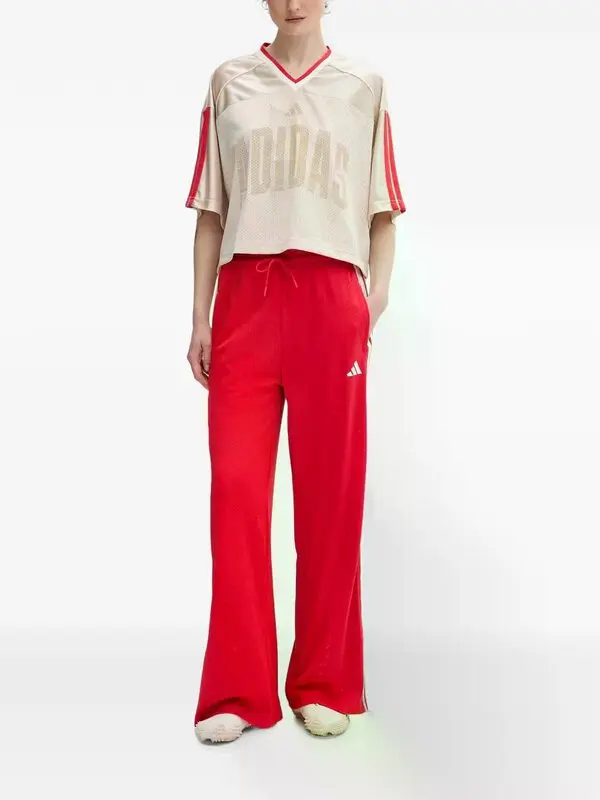Adidas Mesh-knit Stripe Detail Track Pants