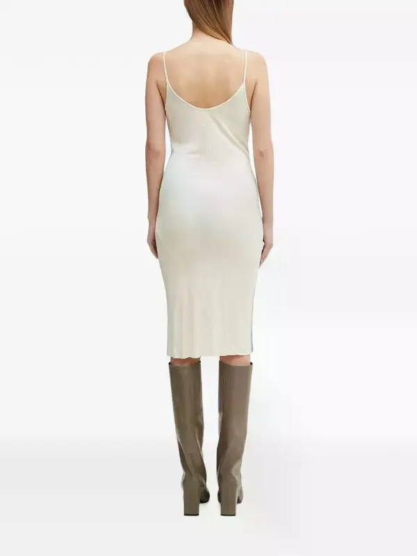 Rick Owens V-neck Spaghetti Strap Midi Dress - Brown