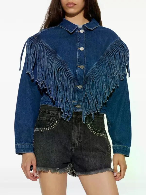 ALLSAINTS Marlene Tassel-trim Denim Jacket