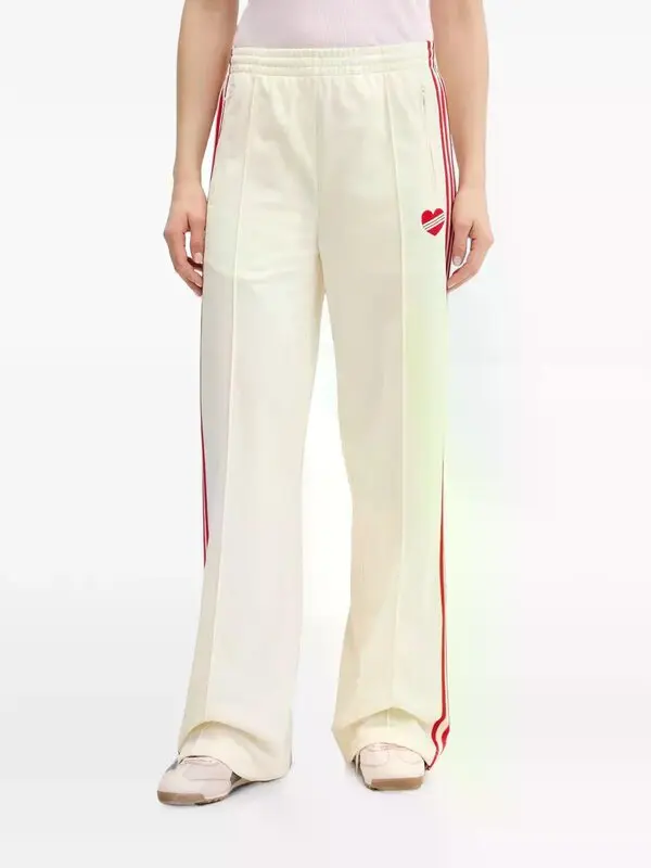 Adidas Firebird Heart-embroidered Track Pants - Neutrals