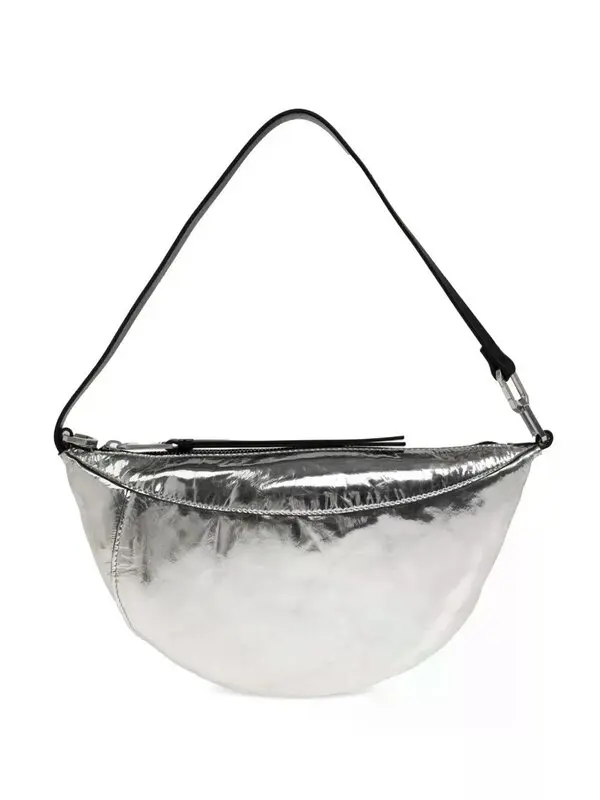 ALLSAINTS Luna Metallic Leather Shoulder Bag - Silver