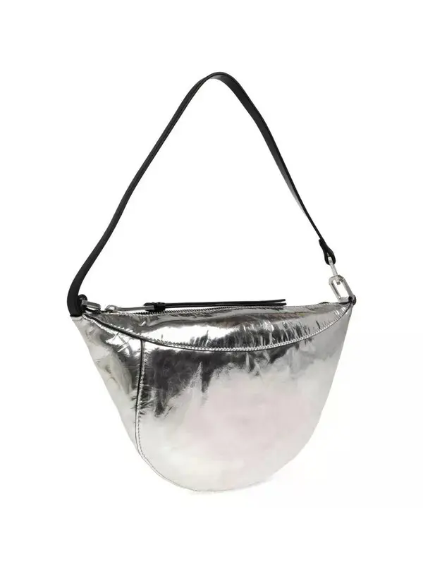 ALLSAINTS Luna Metallic Leather Shoulder Bag - Silver