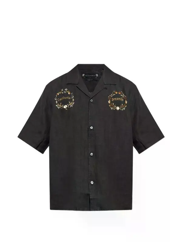 ALLSAINTS Klavicle Embroidered Short-sleeve Shirt