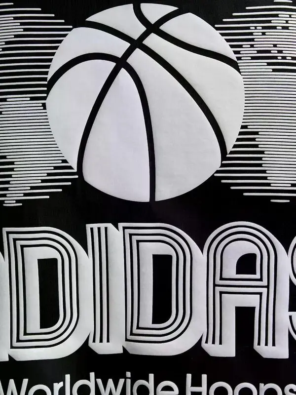 Adidas World Wide Hoops Logo-print Hoodie - Black