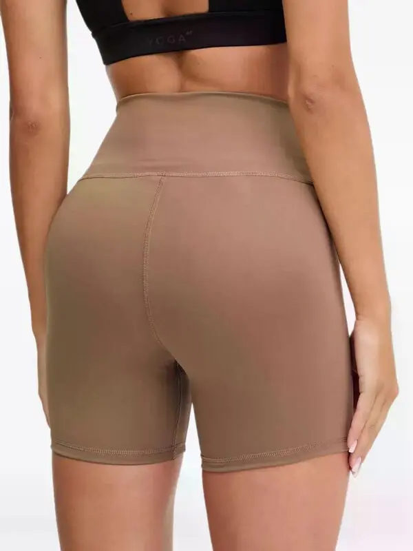 Adidas By Stella McCartney High-waisted Logo Detail Mini Shorts - Neutrals