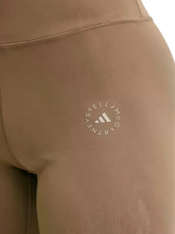 Adidas By Stella McCartney High-waisted Logo Detail Mini Shorts - Neutrals