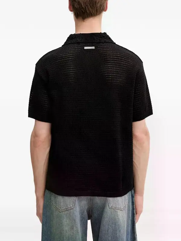 Andersson Bell Crochet-collar Mesh-knit Shirt