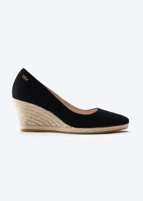 VISCATA Roses Suede U Cut Espadrille Wedges