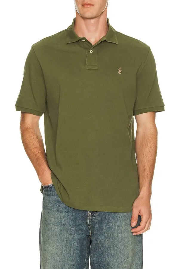 Polo Ralph Lauren Short Sleeve Mesh Polo In Green - Supply Olive