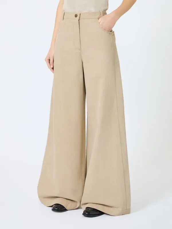 Max Mara Coated Cotton Bull Denim Trousers