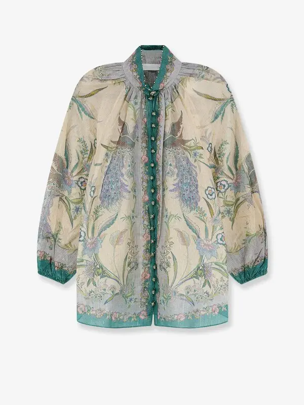 Zimmermann Indra Printed Cotton And Silk Shirt - Multicolor