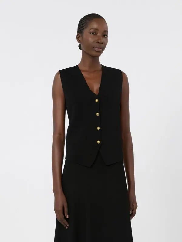 Max Mara Viscose Crepe Yarn Gilet