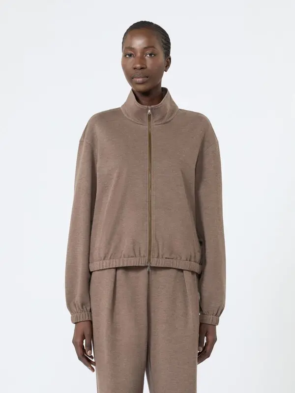 Max Mara Silk-blend Jersey Sweatshirt